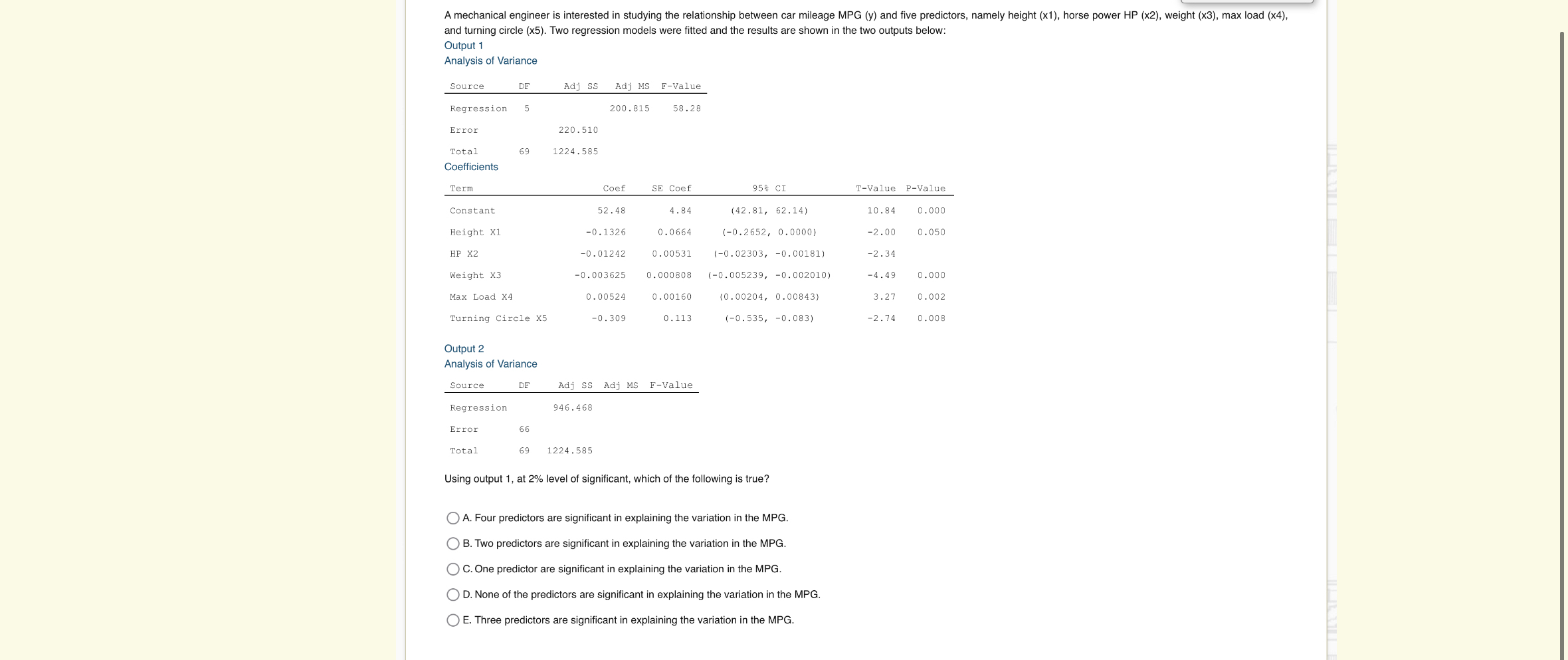 Solved A mechanical engineer is interested in studying the | Chegg.com