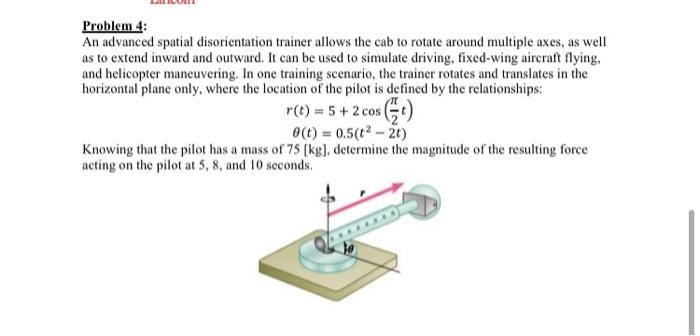 Solved Problem 4: An advanced spatial disorientation trainer | Chegg.com