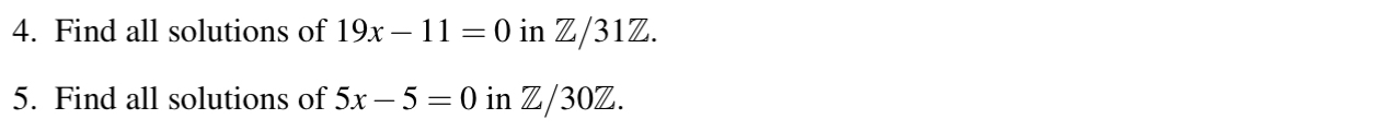 Find all solutions of 19x-11=0 ﻿in Z31Z.Find all | Chegg.com