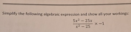Solved Simplify the following algebraic expression and show | Chegg.com