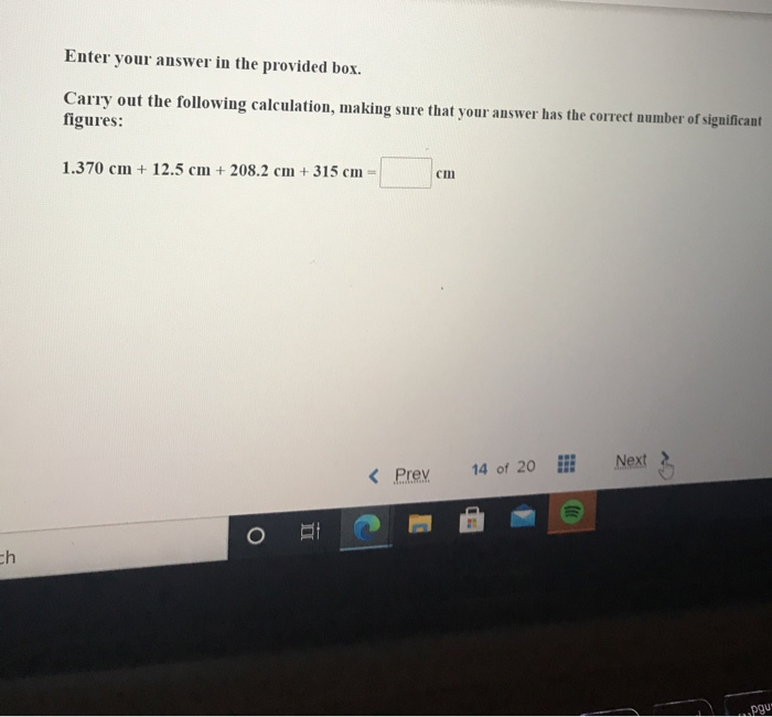 Solved Enter your answer in the provided box. Carry out the | Chegg.com