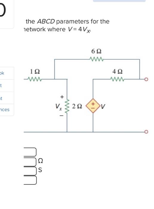 Solved Obtain the ABCD parameters for the given network | Chegg.com