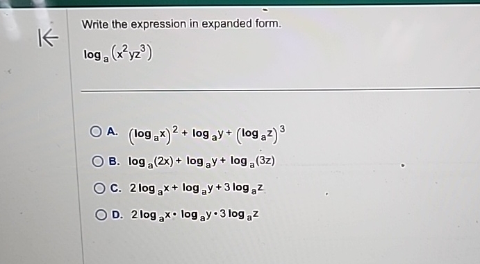Solved Write the expression in expanded | Chegg.com