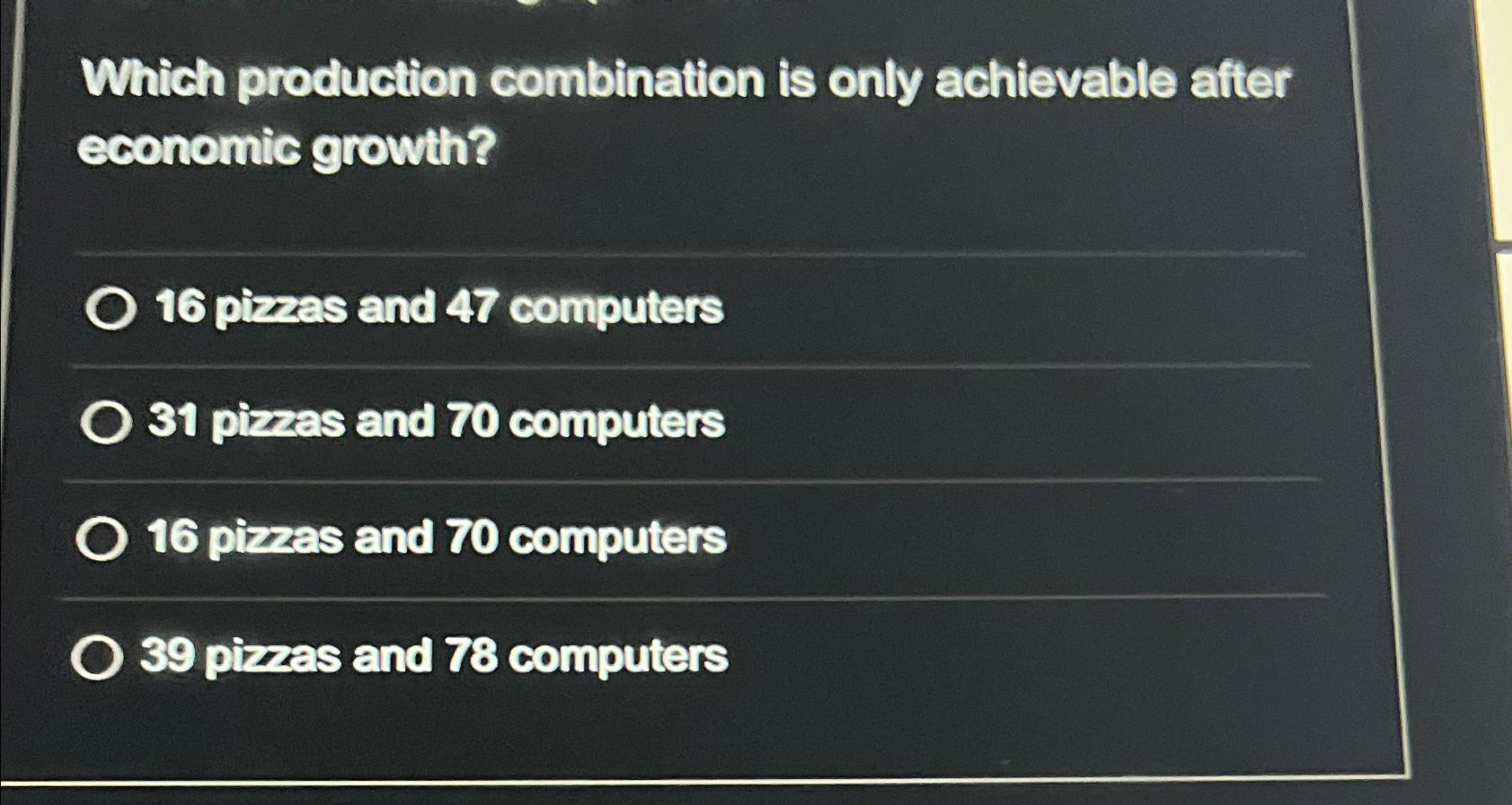 Solved Which production combination is only achievable after | Chegg.com