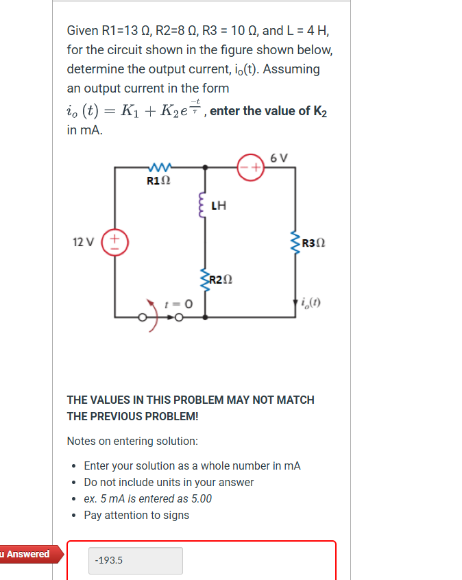 Solved Given R1=13Ω,R2=8Ω,R3=10Ω, ﻿and L=4H,for the circuit | Chegg.com