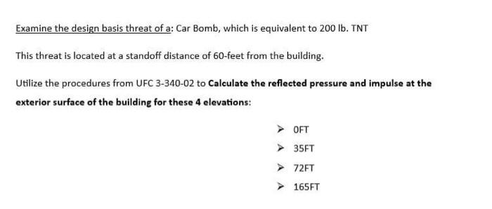 Solved Examine the design basis threat of a: Car Bomb, which | Chegg.com
