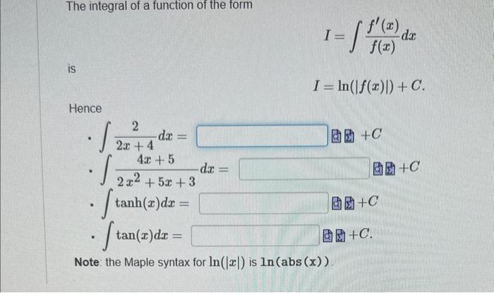 Solved The integral of a function of the form I=∫f(x)f′(x)dx | Chegg.com