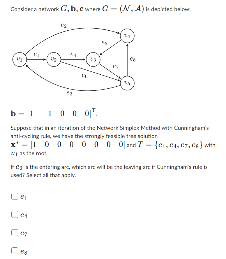 Solved Consider a network G,b,c where G=(N,A) is depicted | Chegg.com