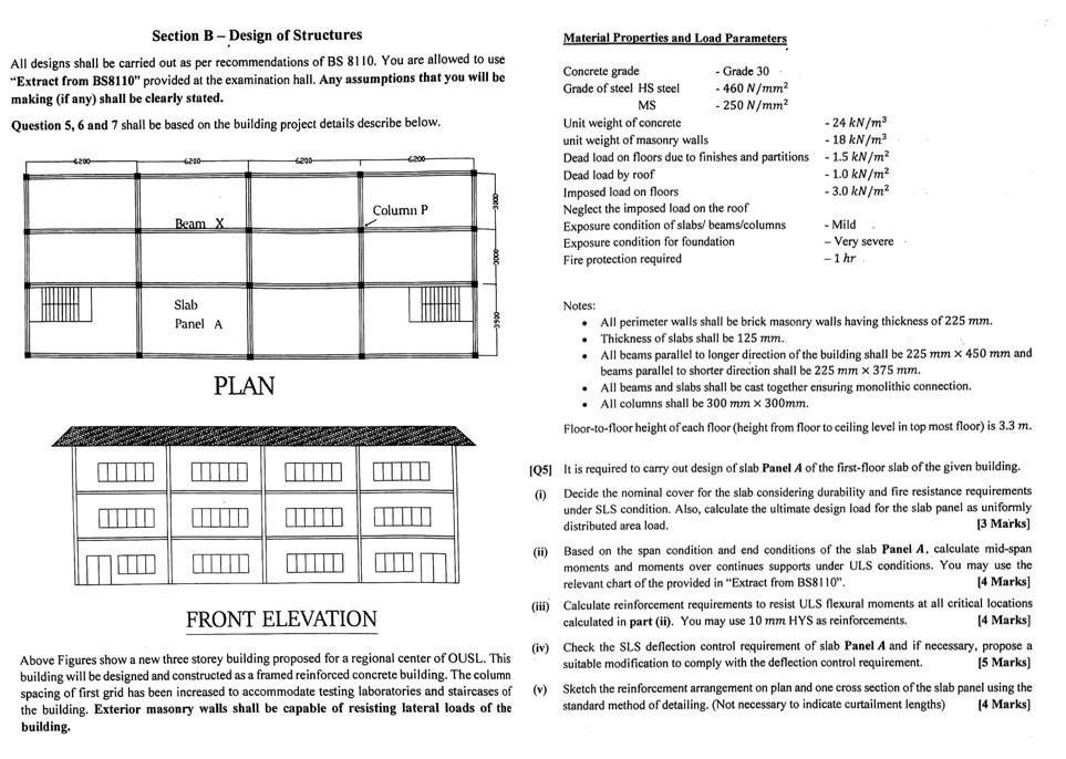 Solved Section B - Design of Structures All designs shall be | Chegg.com
