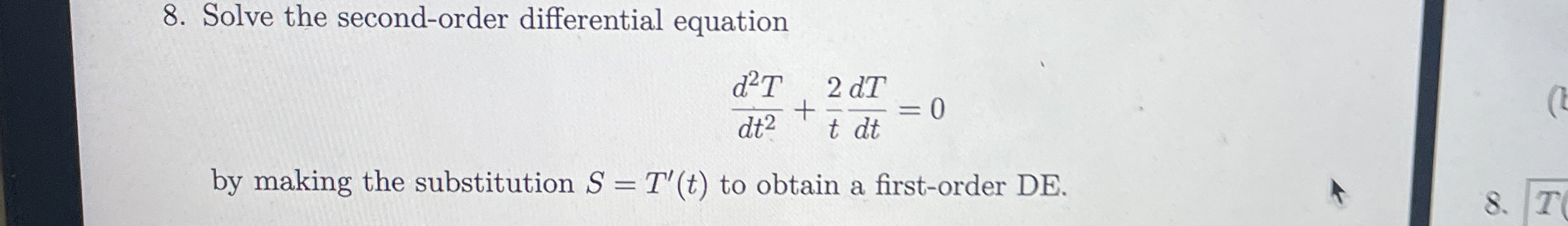 Solved Solve the second-order differential | Chegg.com