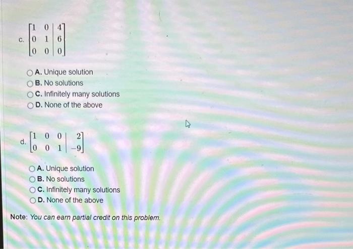 Solved reduced row-echelon forms of the augmented matrices | Chegg.com