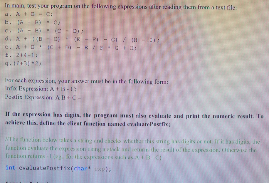 Solved Postfix Expression Calculator Write a program that | Chegg.com