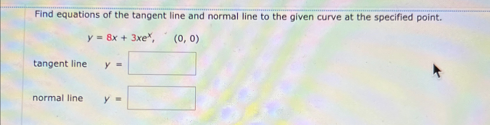 Solved Find equations of the tangent line and normal line to | Chegg.com