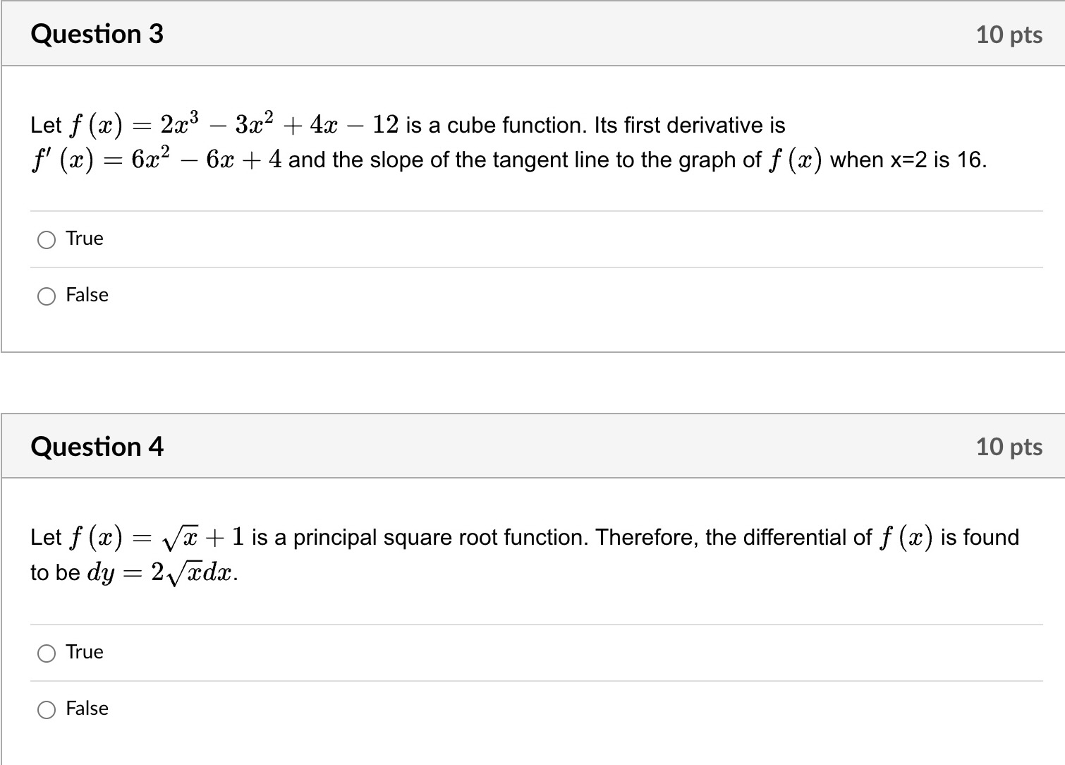 Solved Let f(x)=2x3-3x2+4x-12 ﻿is a cube function. Its first | Chegg.com