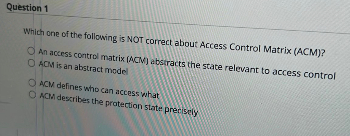 Solved Question 1Which one of the following is NOT correct | Chegg.com