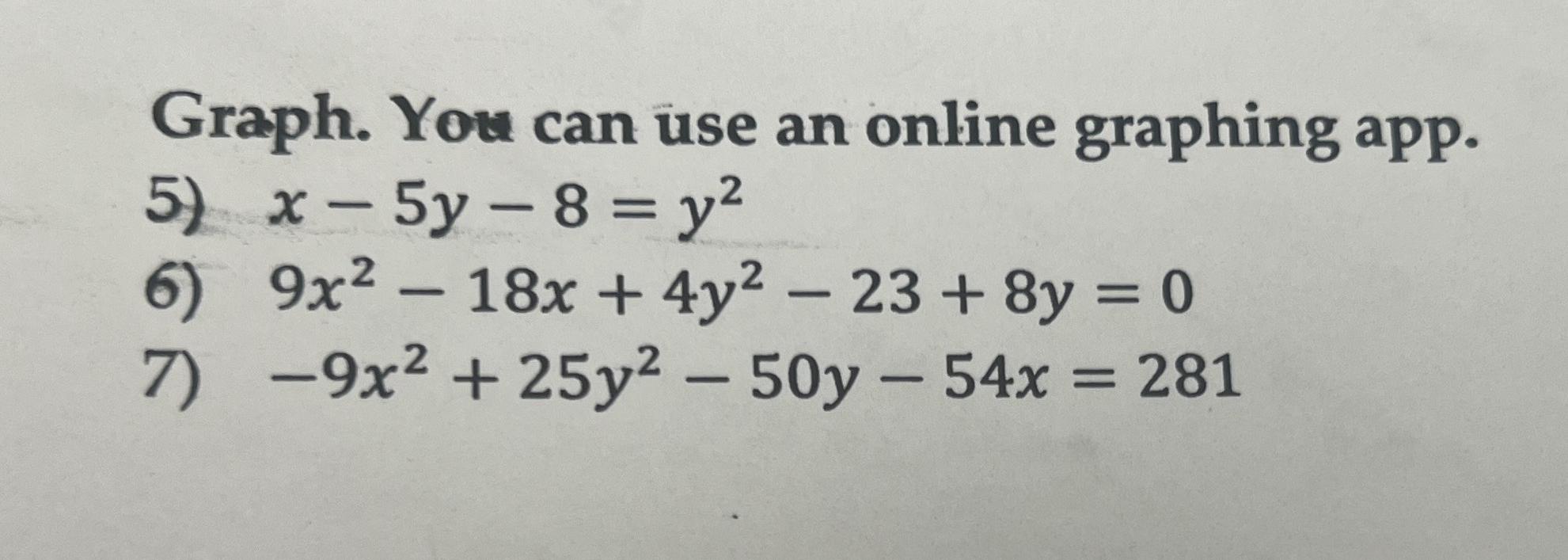 Solved Graph. You can use an online graphing | Chegg.com
