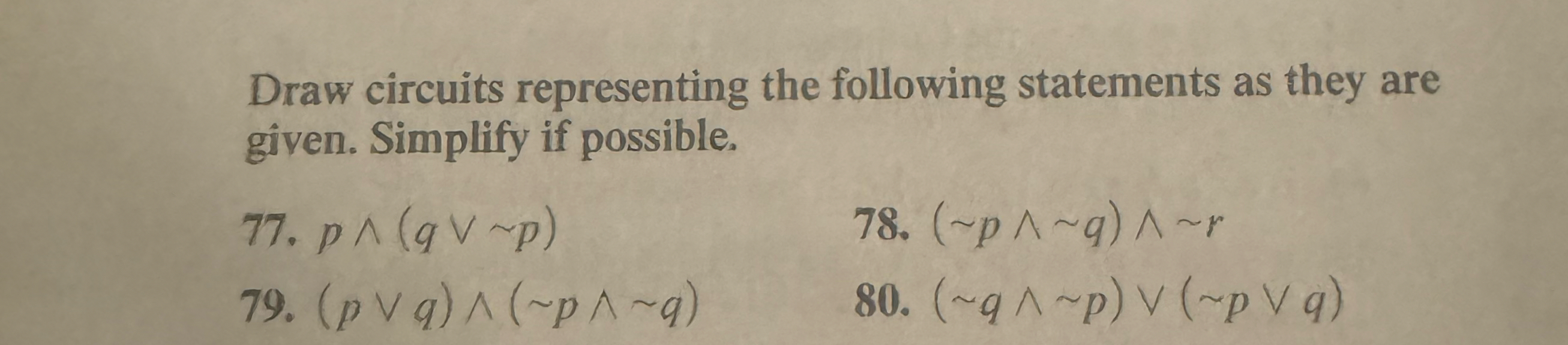 Solved Draw circuits representing the following statements | Chegg.com