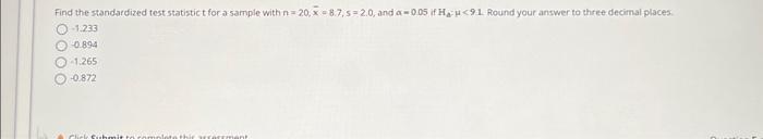 Solved Find the standardized test statistic tor sample with | Chegg.com