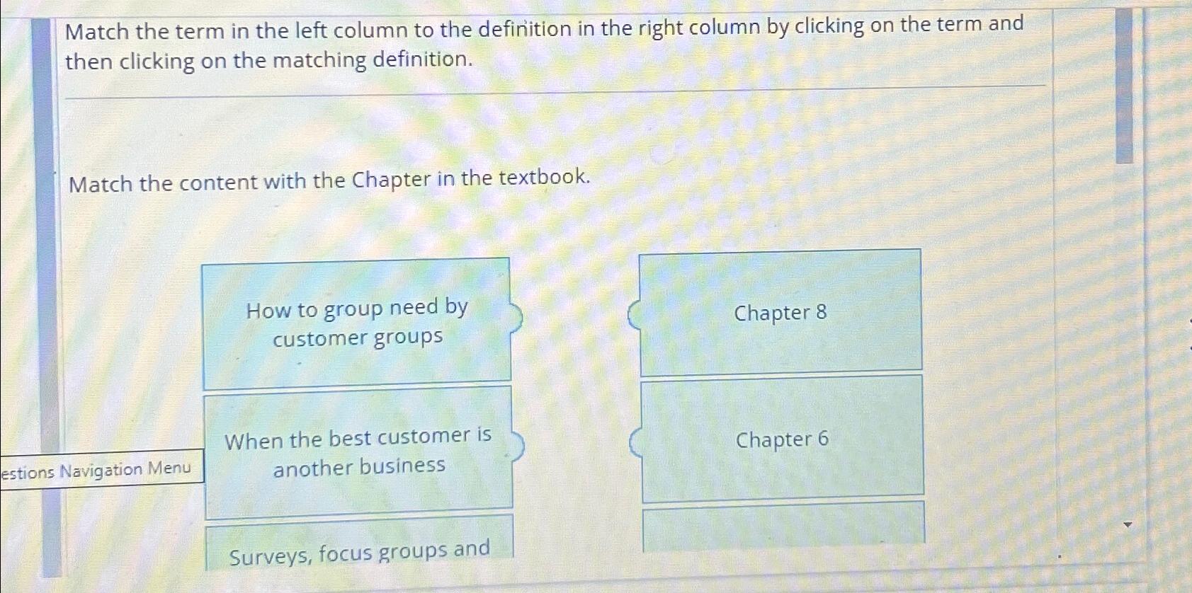 Solved Match the term in the left column to the definition | Chegg.com