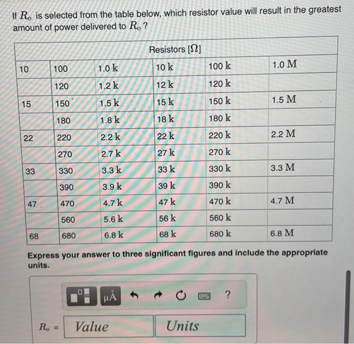 Solved The variable resistor R0 in the circuit in (Figure 1 | Chegg.com