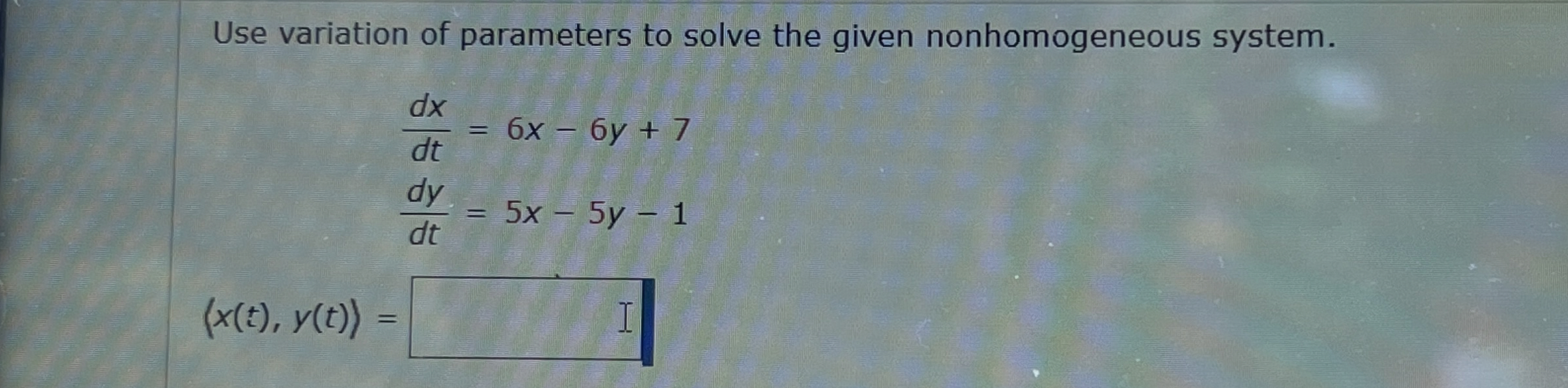 Use variation of parameters to solve the given | Chegg.com
