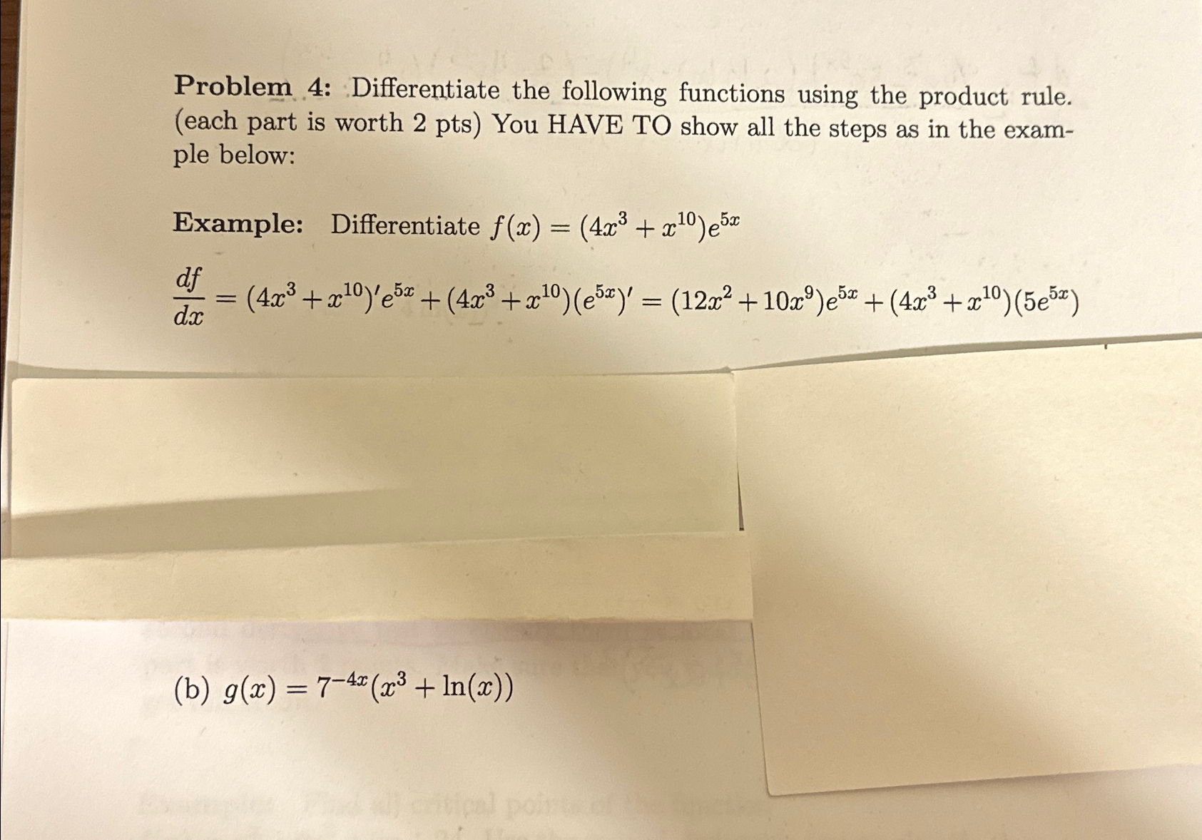 Solved Problem 4: Differentiate the following functions | Chegg.com