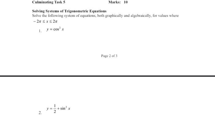 Solved Solving Systems of Trigonometric Equations Solve the | Chegg.com