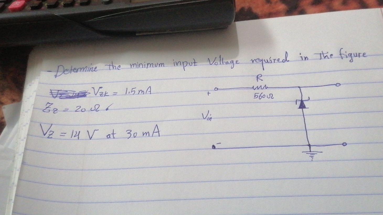 Solved -Determine the minimum input Voltage required in the | Chegg.com