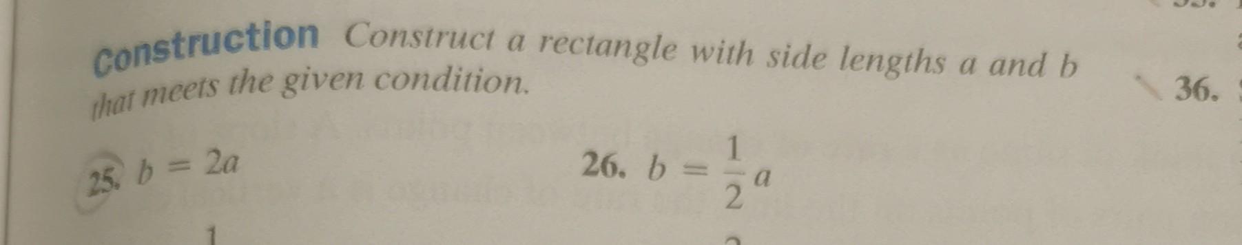 Solved construction Construct a rectangle with side lengths | Chegg.com