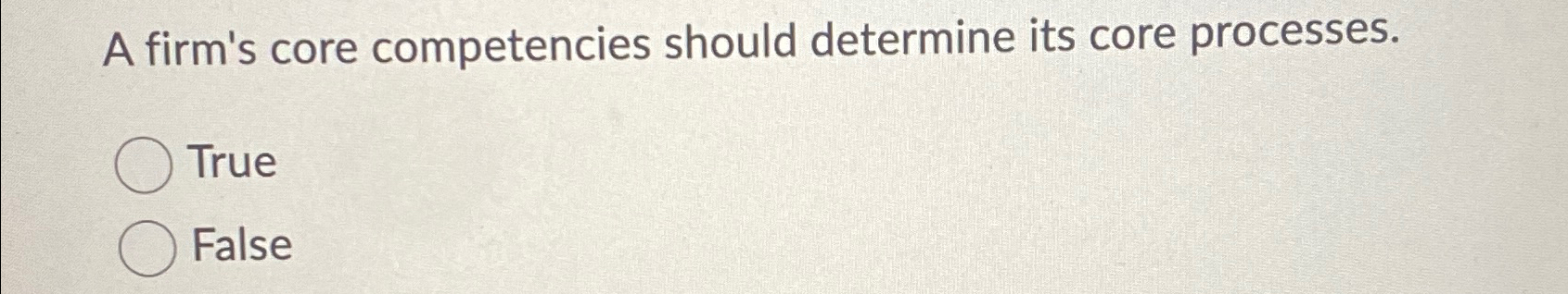 Solved A firm's core competencies should determine its core | Chegg.com