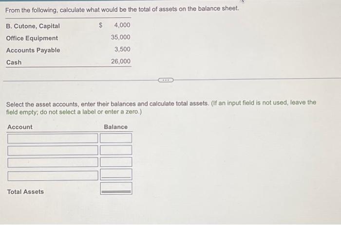 Solved From the following, calculate what would be the total | Chegg.com