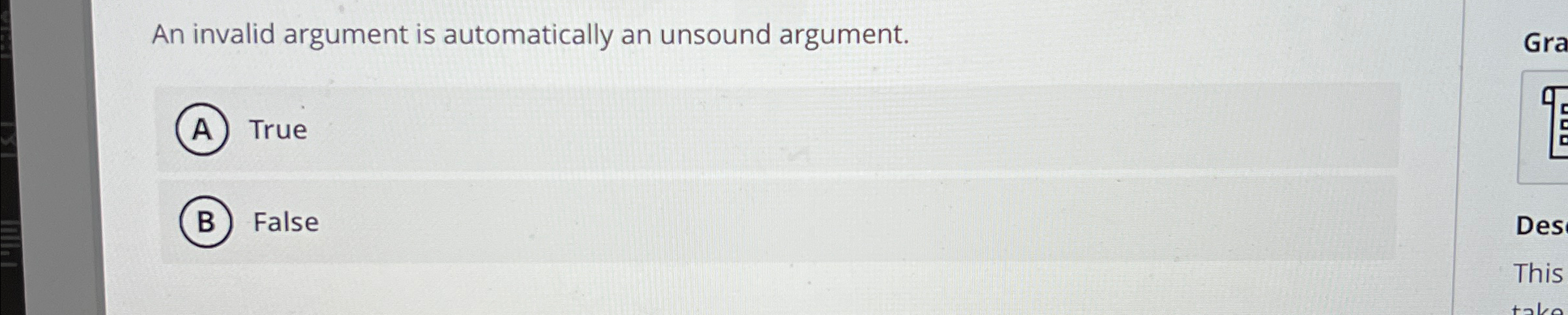 Solved An invalid argument is automatically an unsound | Chegg.com