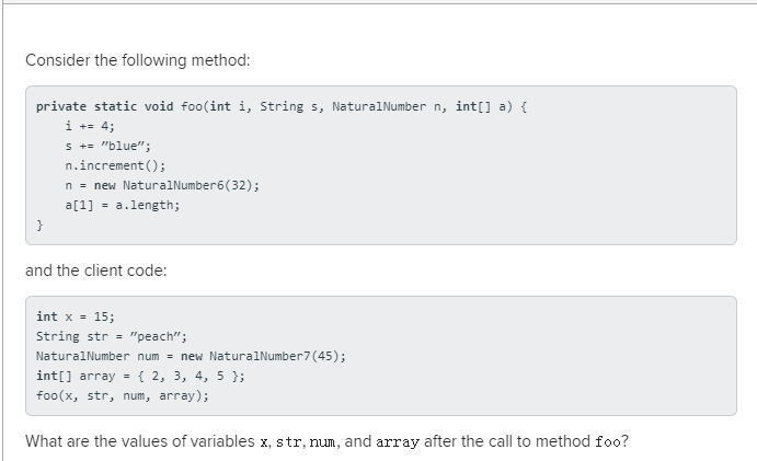 Solved Consider the following method: private static void | Chegg.com