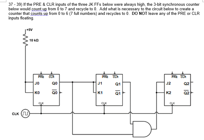 Solved \( 37-39) \) ﻿If the PRE \& CLR inputs of the three | Chegg.com