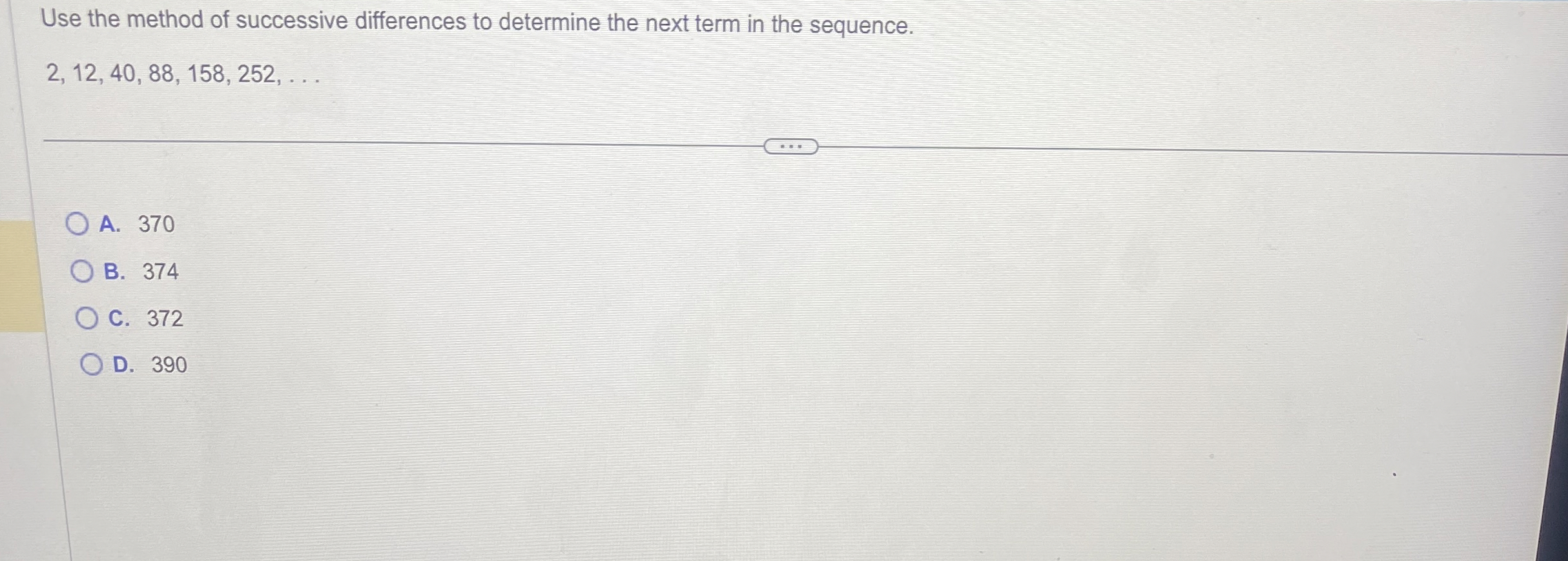 Solved Use the method of successive differences to determine | Chegg.com