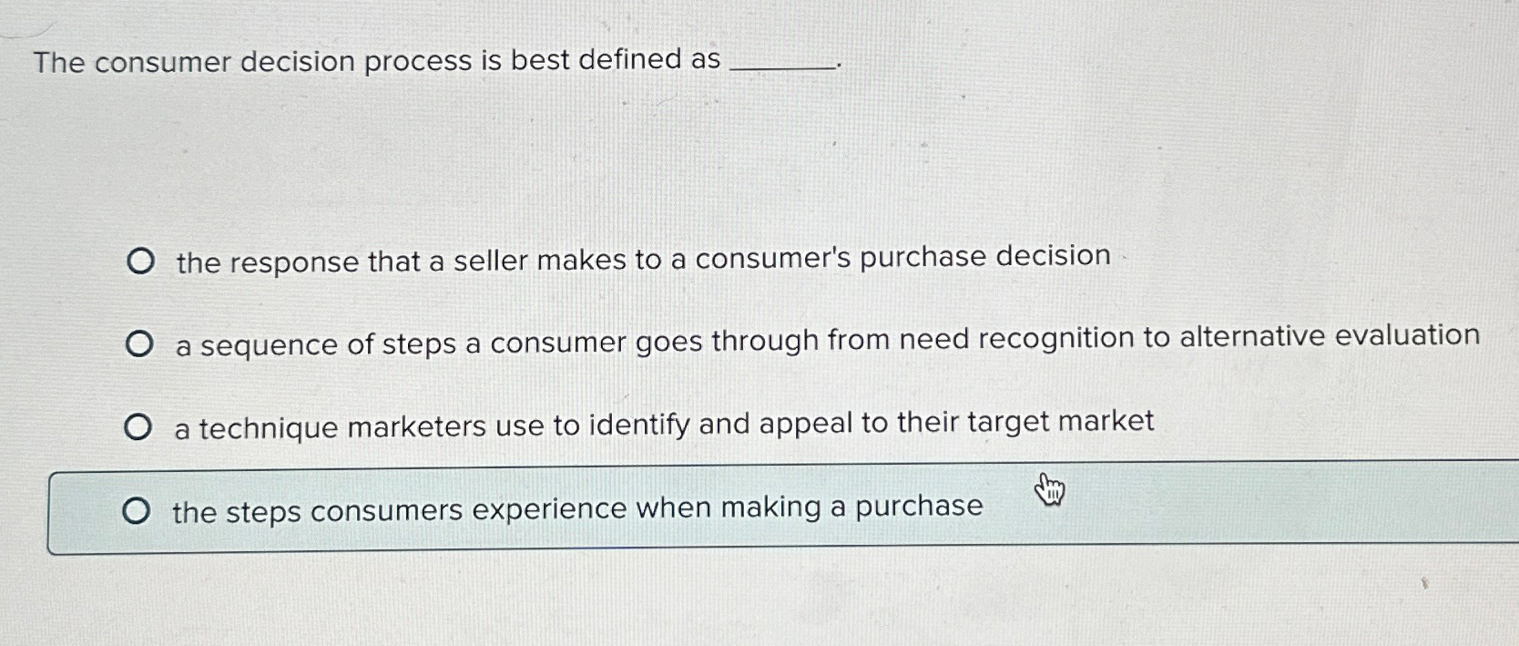Solved The consumer decision process is best defined asthe | Chegg.com