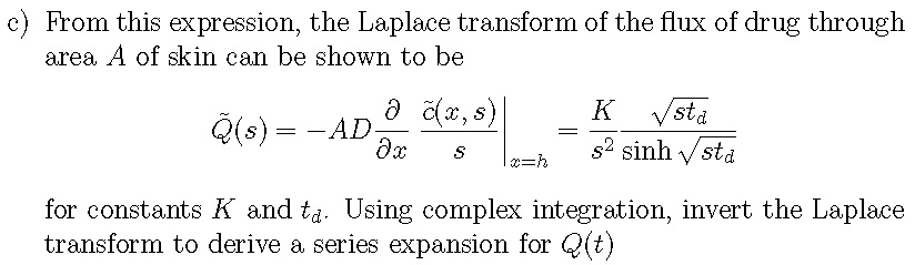 Solved Drug diffusion through the skin is usually modelled | Chegg.com