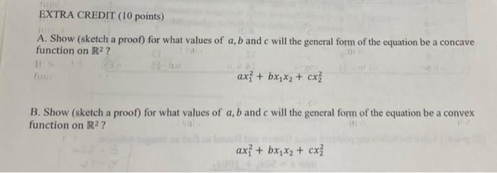 Solved func EXTRA CREDIT (10 points) furs A. Show (sketch a | Chegg.com