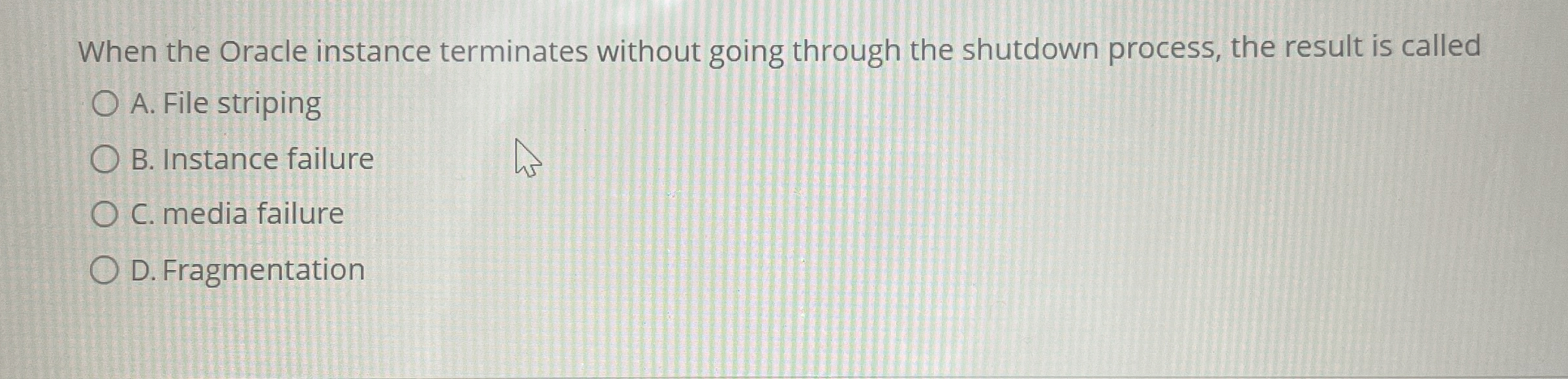 Solved When the Oracle instance terminates without going | Chegg.com