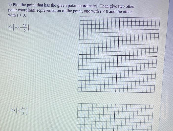 Solved 1) Plot the point that has the given polar | Chegg.com
