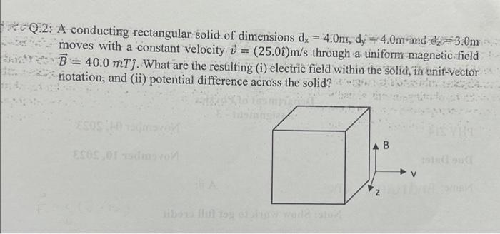 Solved Q.2: A conducting rectangular solid of dimensions | Chegg.com