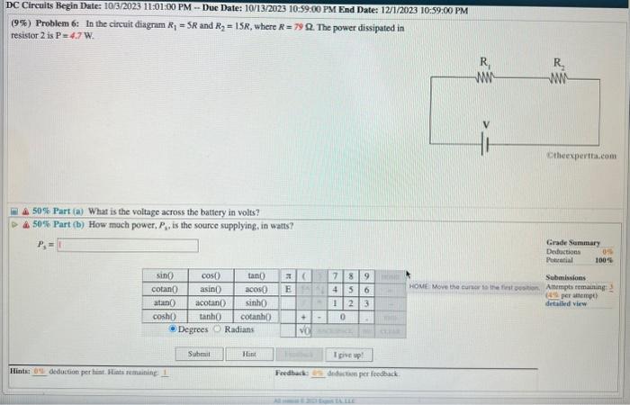 Solved (9\%) Problem 6: In the circuit diagram R1=5R and | Chegg.com Solved (9\%) Problem 6: In the circuit diagram R1=5R and | Chegg.com