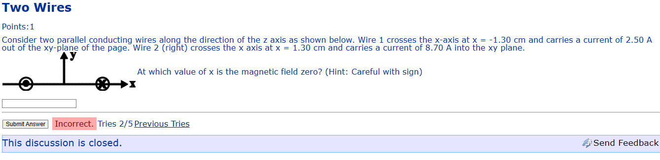 Solved Two WiresPoints: 1Consider two parallel conducting | Chegg.com
