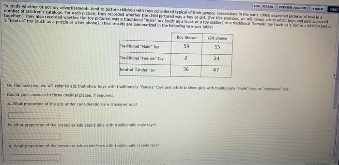 Solved FULL SCREEN PINTER VERSION To study whether or not | Chegg.com