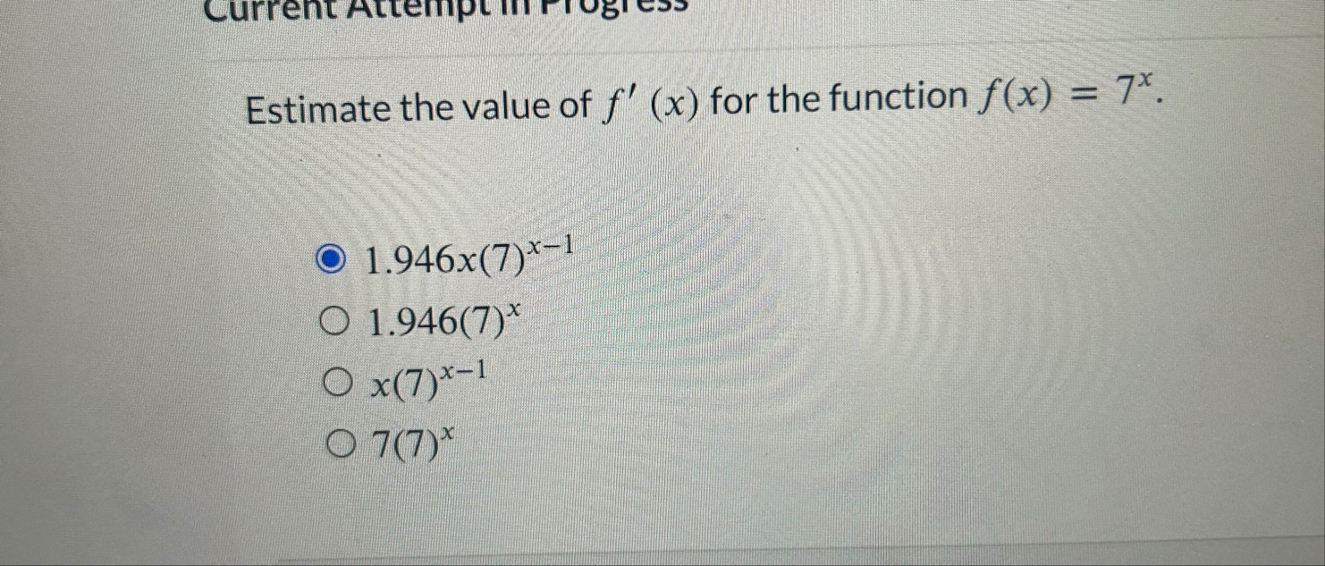 Solved Estimate the value of f'(x) ﻿for the function | Chegg.com
