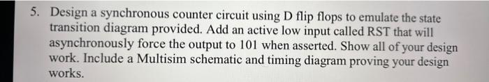 Solved Design a synchronous counter circuit using D flip | Chegg.com