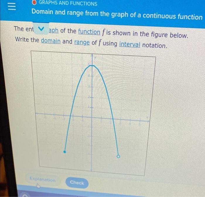 Solved = O GRAPHS AND FUNCTIONS Domain and range from the | Chegg.com