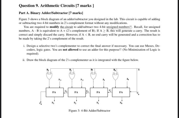 Solved Question 9. Arithmetic Circuits [7 marks ] Part A. | Chegg.com