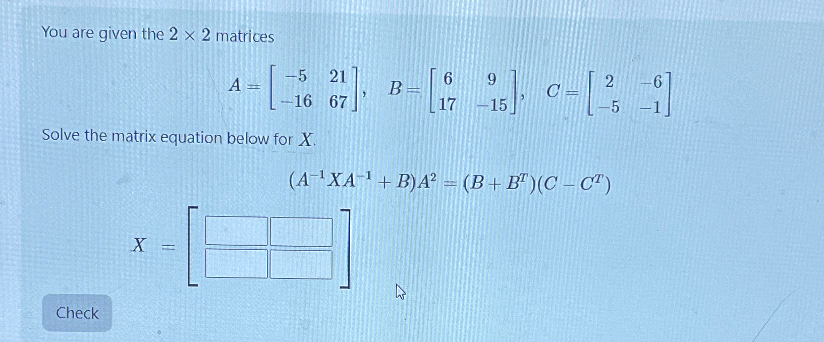 Solved You are given the 2×2 | Chegg.com