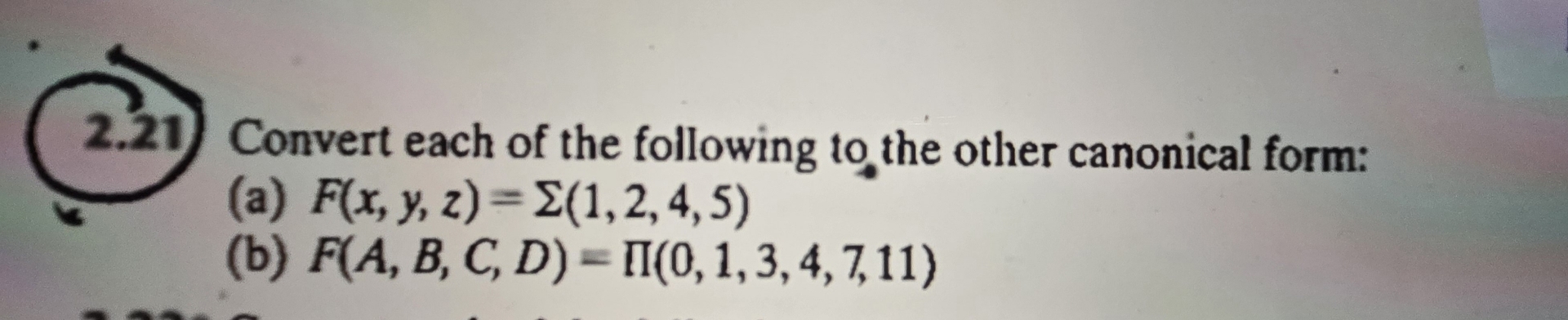 Solved 2.21 ﻿Convert each of the following to the other | Chegg.com